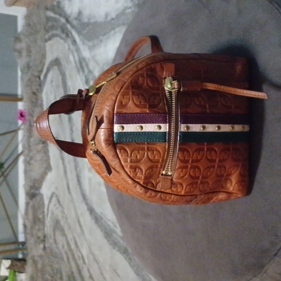 Fossil | Bags | Fossil Womens Signature Brown Leather Backpack | Poshmark